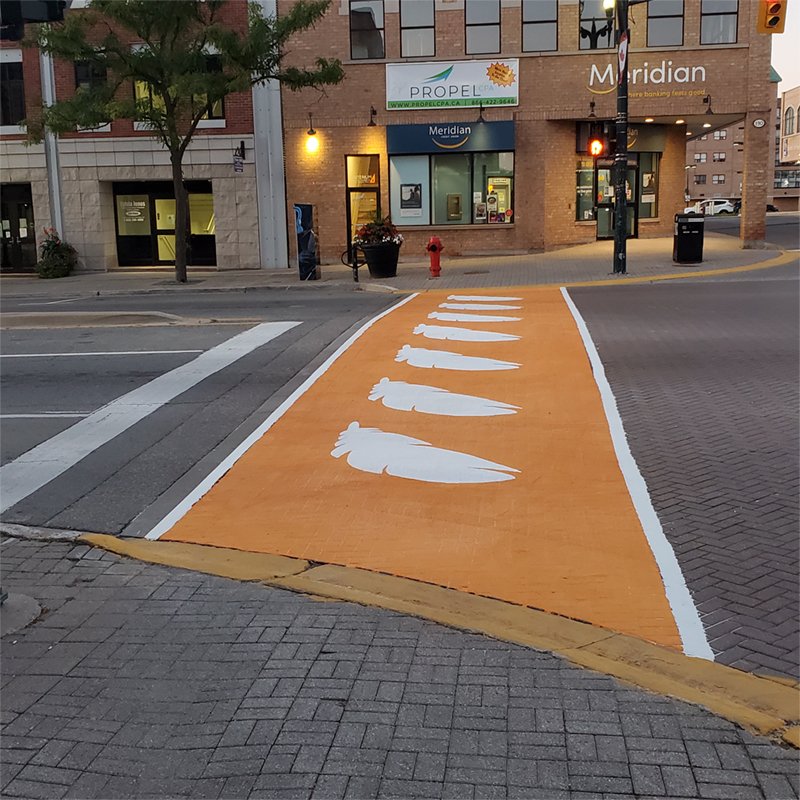 Orange crosswalk represents awareness of Indigenous community - Town of ...